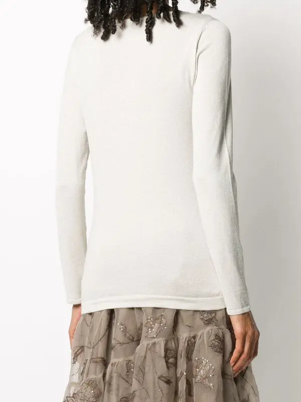Brunello Cucinelli Long-sleeved Crewneck Jumper - White