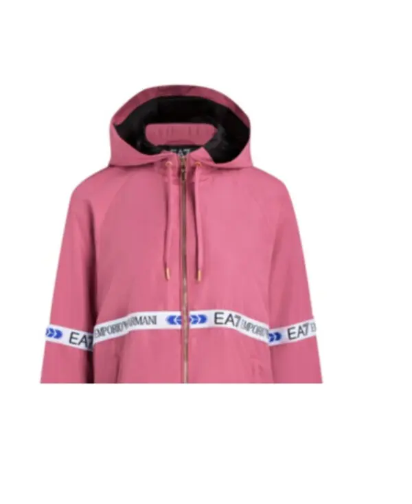 EA7 Logo Trim Hooded Jacket