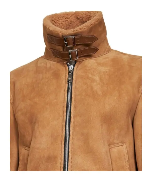 Tagliatore Steele Shearling-trim Coat - Brown