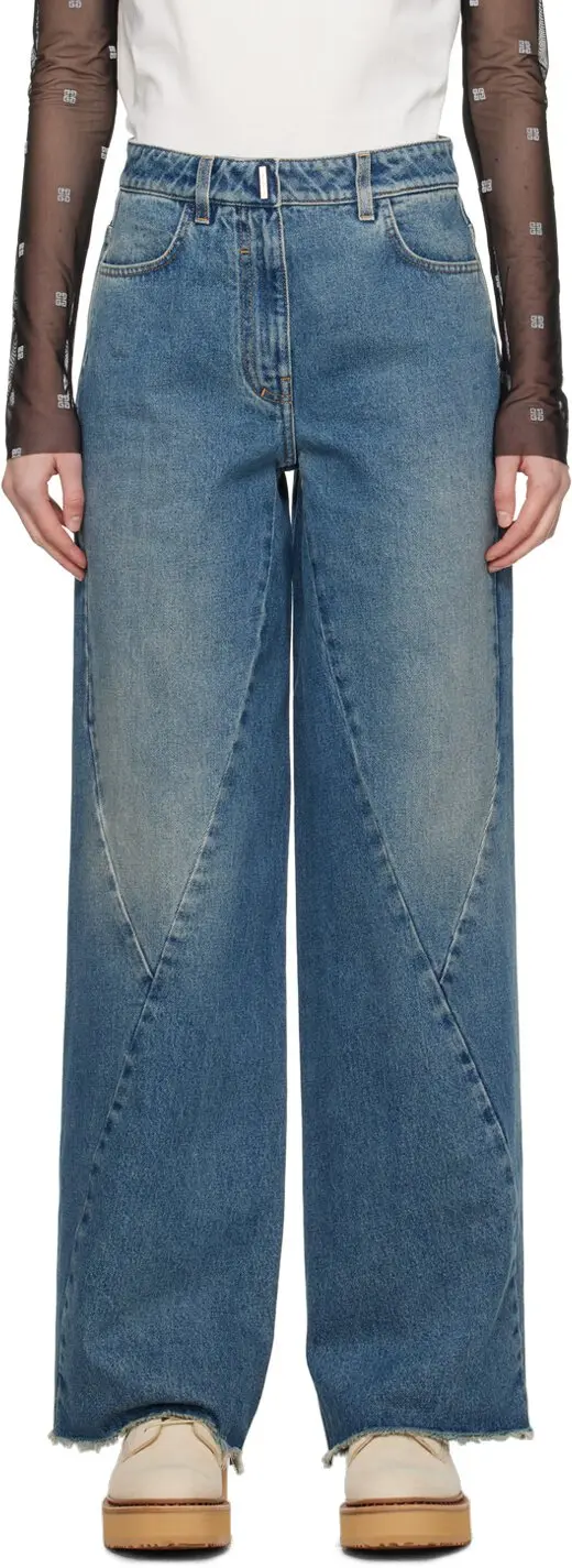 Givenchy Vintage Effect Wide-leg Jeans