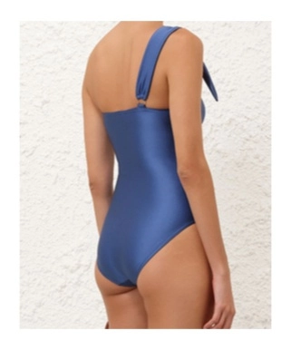 Zimmermann Ascension Trim One-piece Swimsuit - Mid Blue
