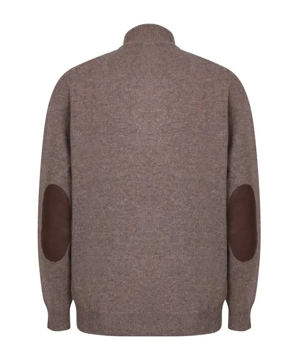 Barbour High-neck Half-buttoned Knit Jumper With Arm Patches