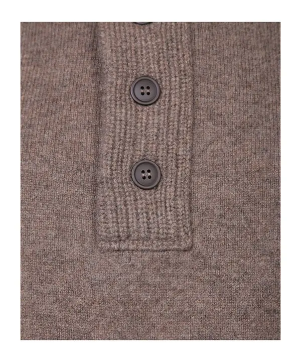 Barbour High-neck Half-buttoned Knit Jumper With Arm Patches