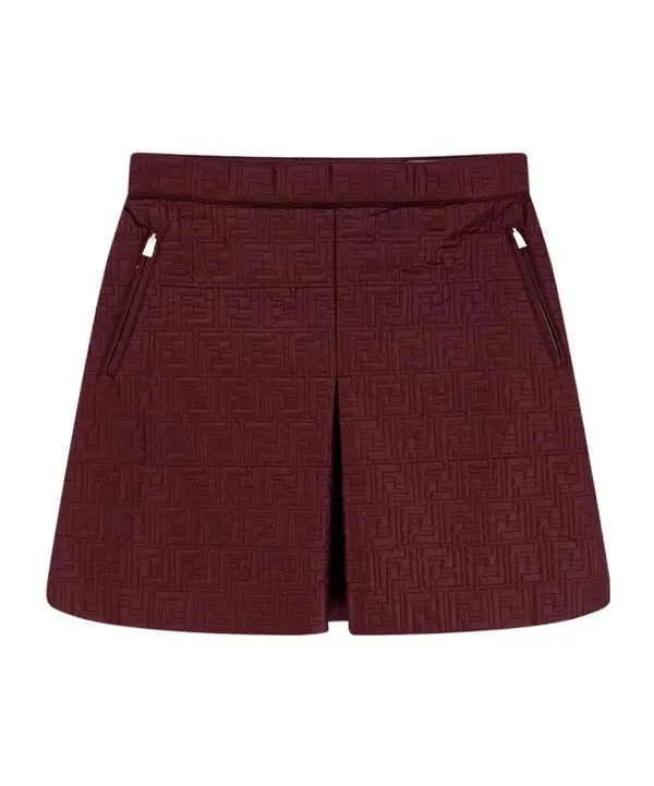 Fendi Quilted Ff Motif Mini Skirt - Brown