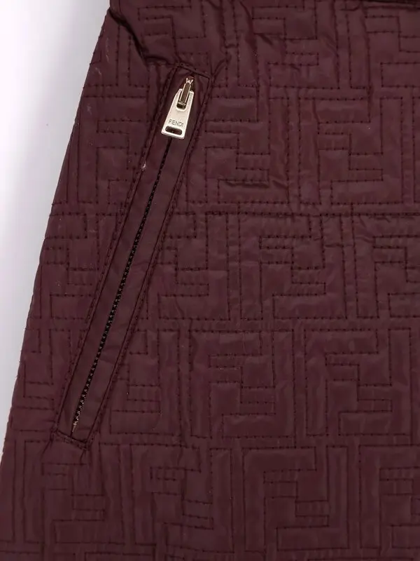 Fendi Quilted Ff Motif Mini Skirt - Brown
