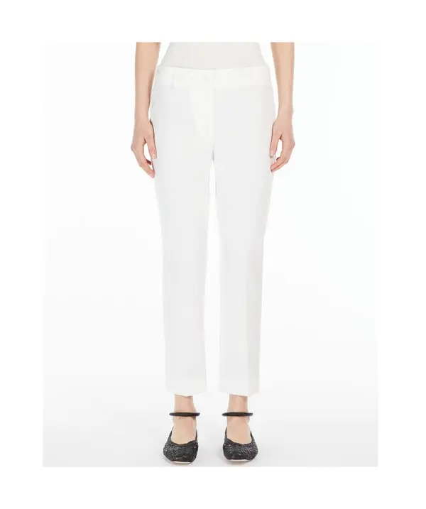 Max Mara Tailored Cotton Trousers - White