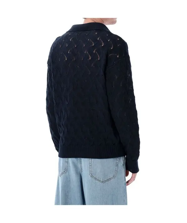 Dries Van Noten Lace Stitch Polo Shirt