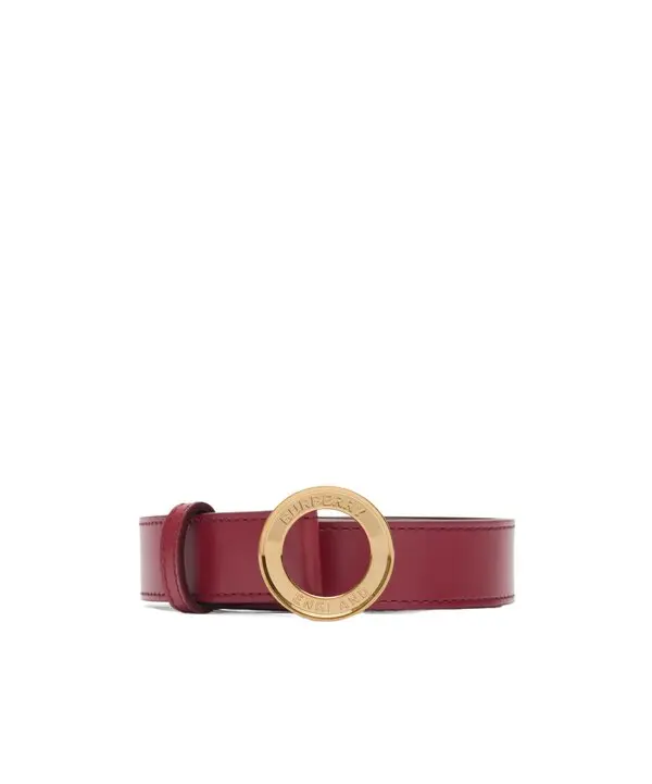 Burberry Logo Graphic Leather Belt - Antique Red