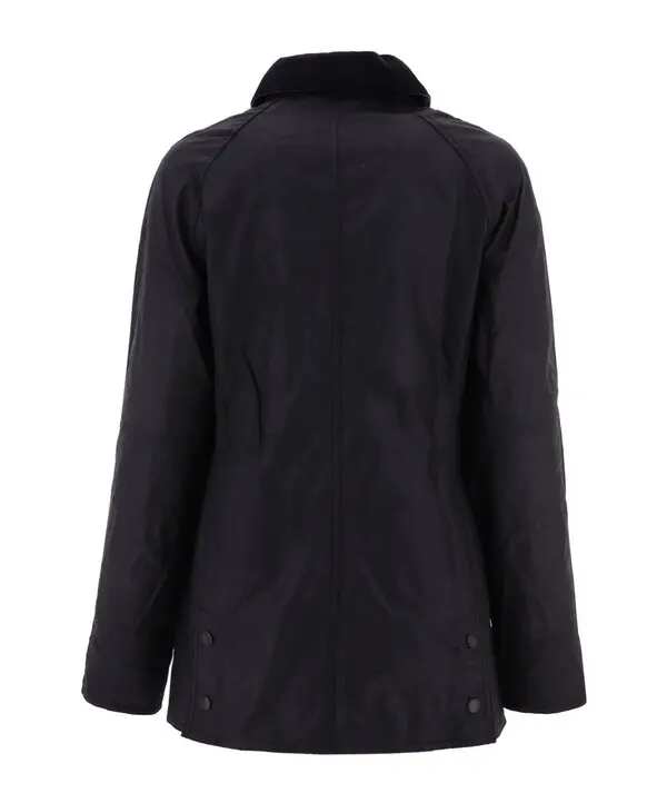 Barbour Waxed Buttoned Long-sleeved Jacket - Black