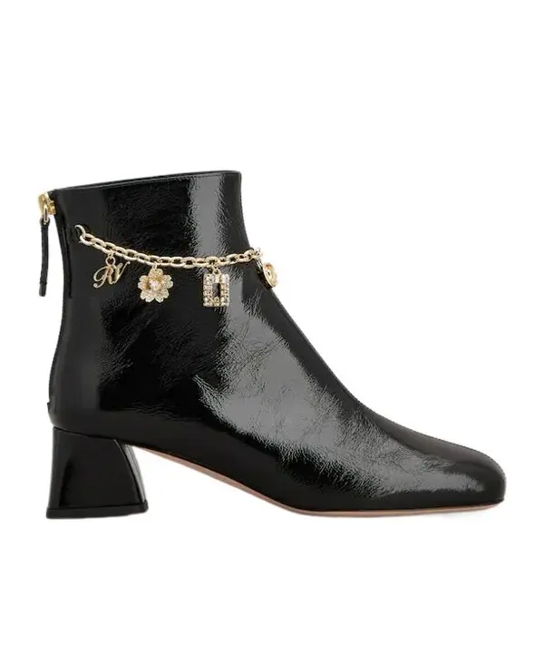ROGER VIVIER Tres Vivier Ankle Boots With Crystal Embellishments