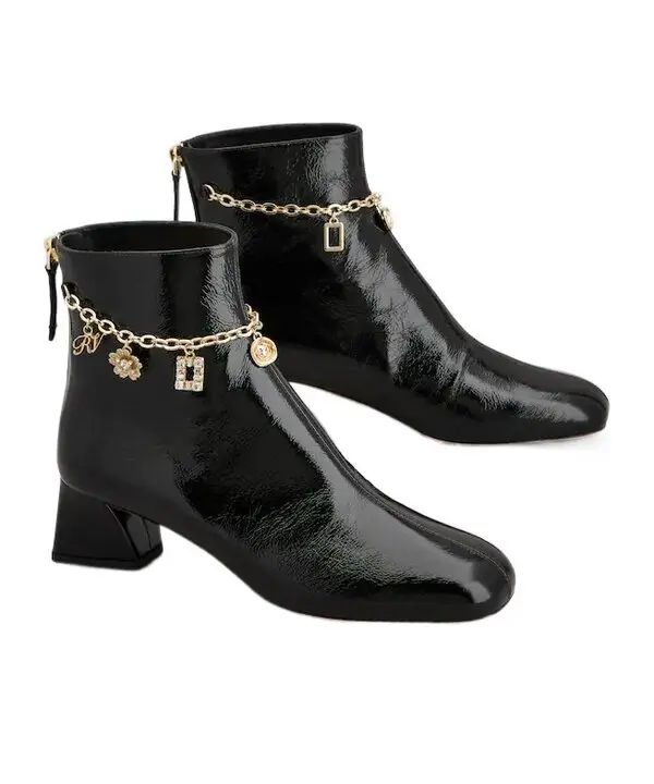 ROGER VIVIER Tres Vivier Ankle Boots With Crystal Embellishments