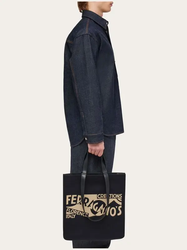 FERRAGAMO Large Logo Jacquard Shoulder Bag
