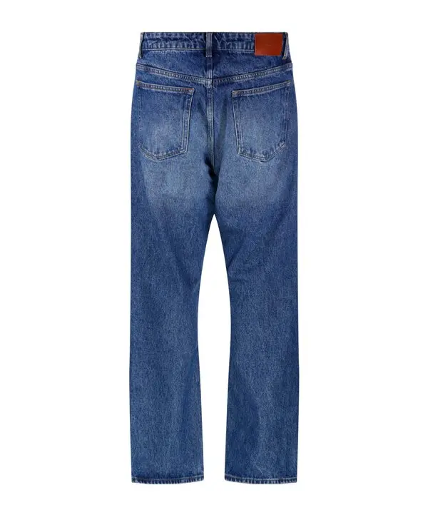 Studio Nicholson Riso Logo Patch Straight Leg Jeans - Blue
