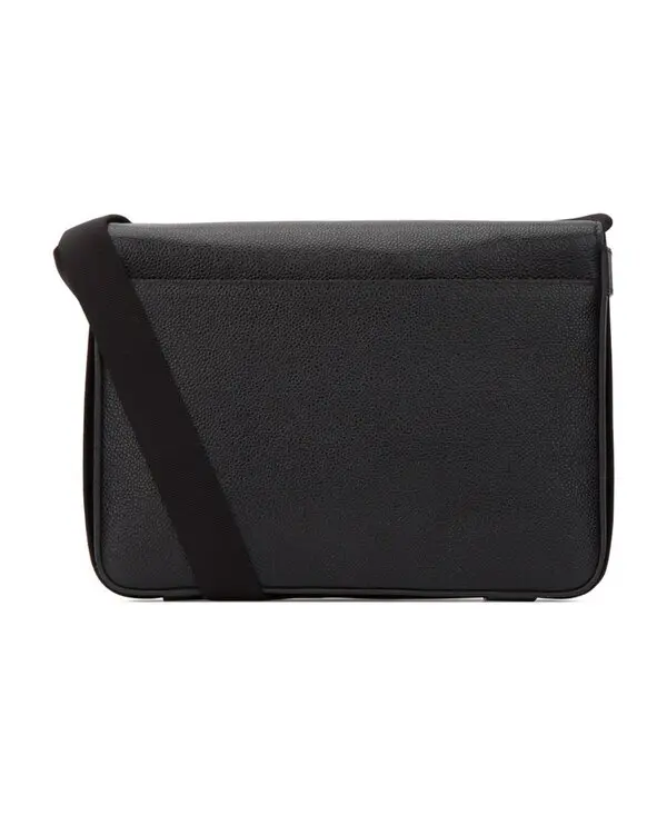 Thom Browne Pebble Leather Messenger Bag - Black