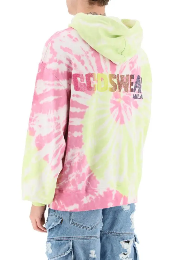 Gcds Logo Printed Tie-dye Hoodie - Pink