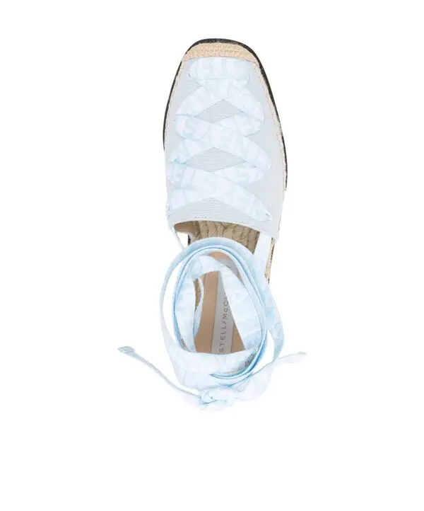Stella McCartney Ribbon-detail Platform Espadrilles - Light Blue