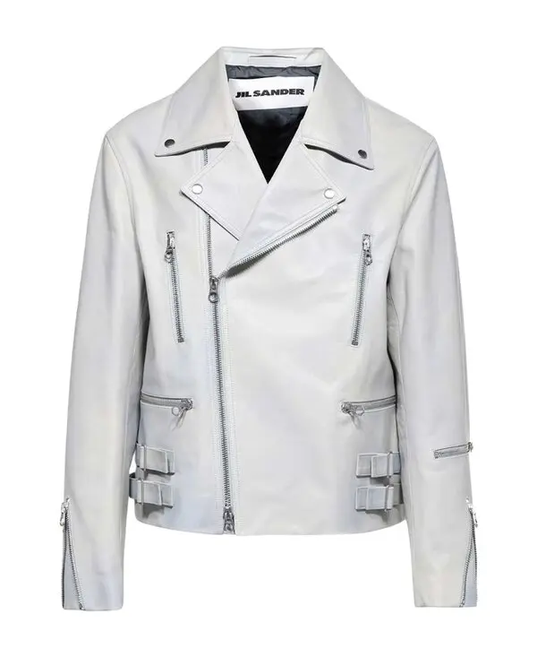 JIL SANDER Eldorado Zip Biker Jacket - White