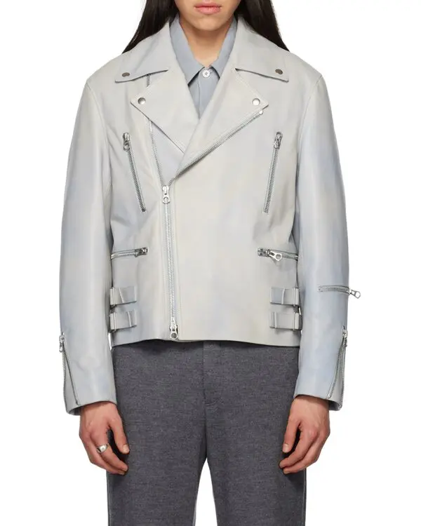 JIL SANDER Eldorado Zip Biker Jacket - White