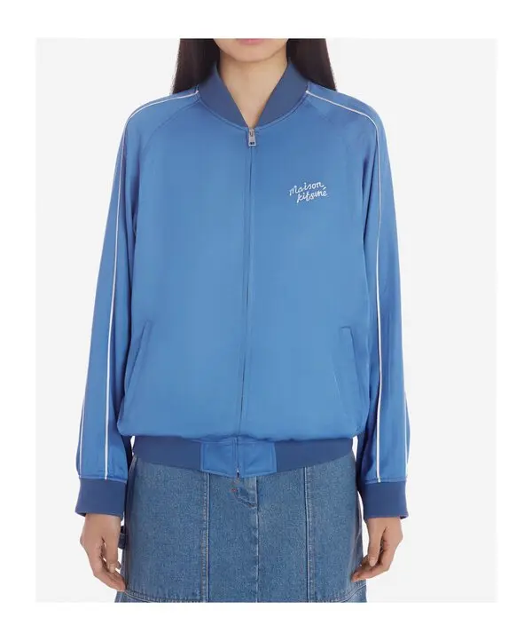 Maison Kitsuné Embroidered Satin Bomber Jacket