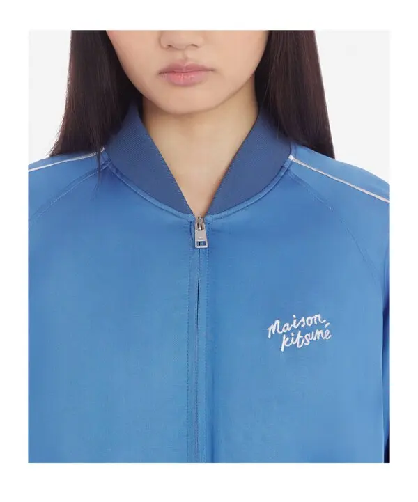 Maison Kitsuné Embroidered Satin Bomber Jacket