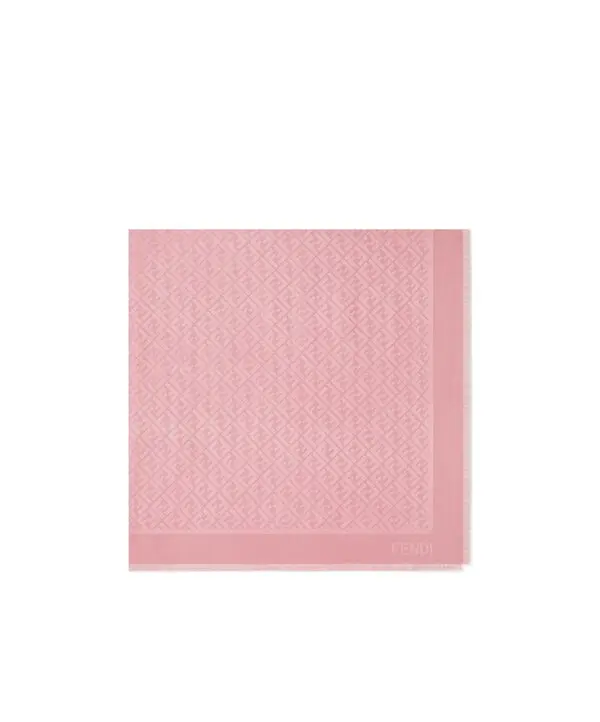 Fendi Ff Jacquard Fringed-edge Scarf - Pink