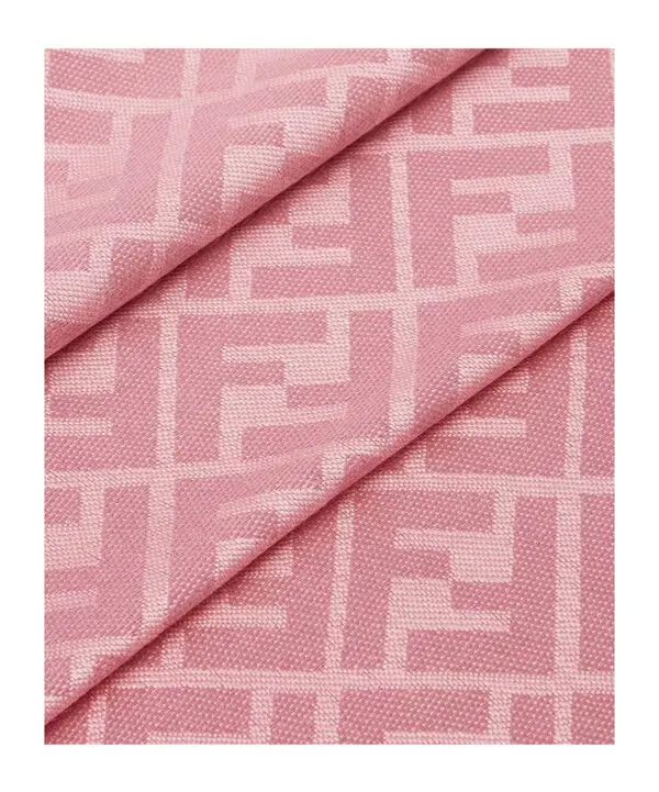 Fendi Ff Jacquard Fringed-edge Scarf - Pink