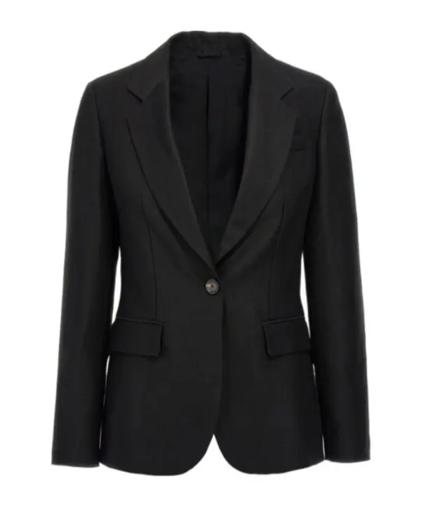 Brunello Cucinelli Monili Detailed Single-breasted Blazer - Black