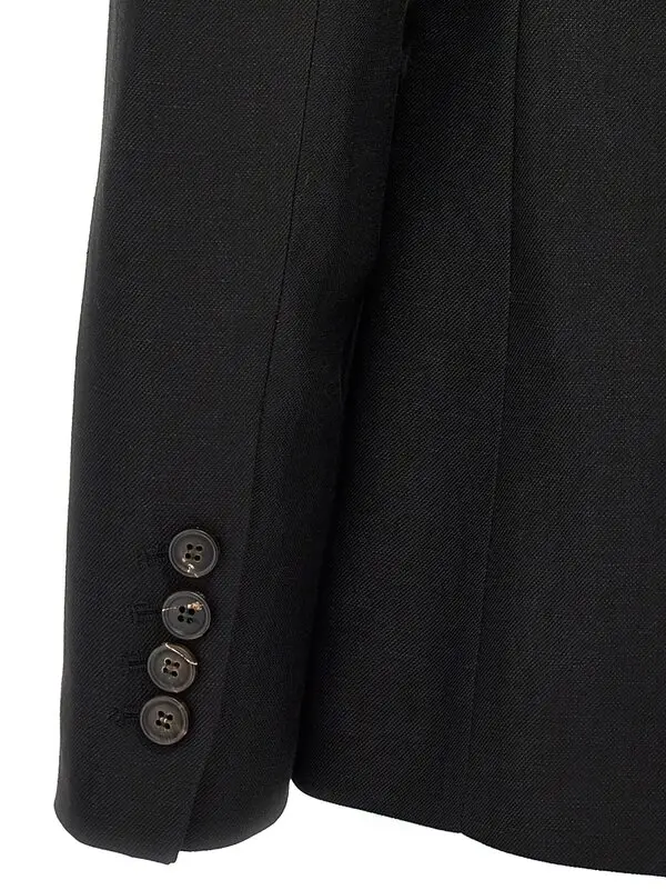 Brunello Cucinelli Monili Detailed Single-breasted Blazer - Black