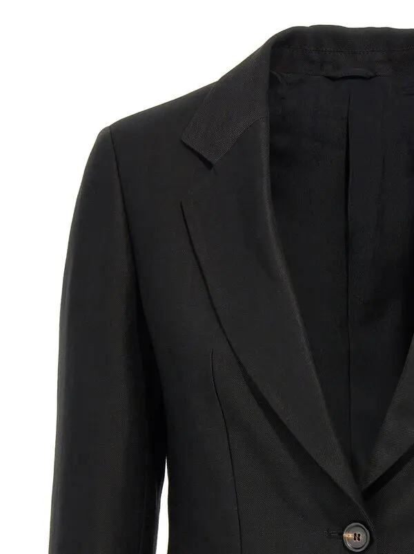 Brunello Cucinelli Monili Detailed Single-breasted Blazer - Black