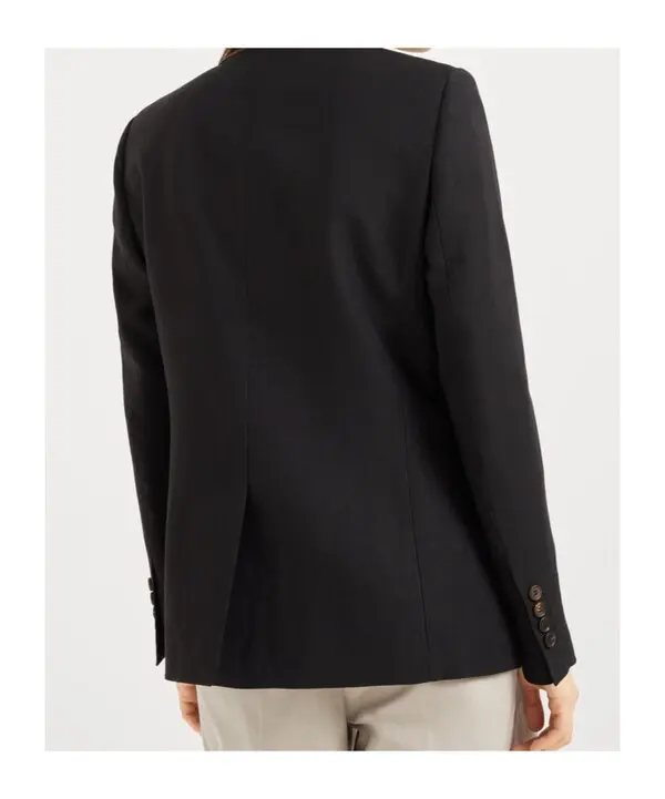 Brunello Cucinelli Monili Detailed Single-breasted Blazer - Black