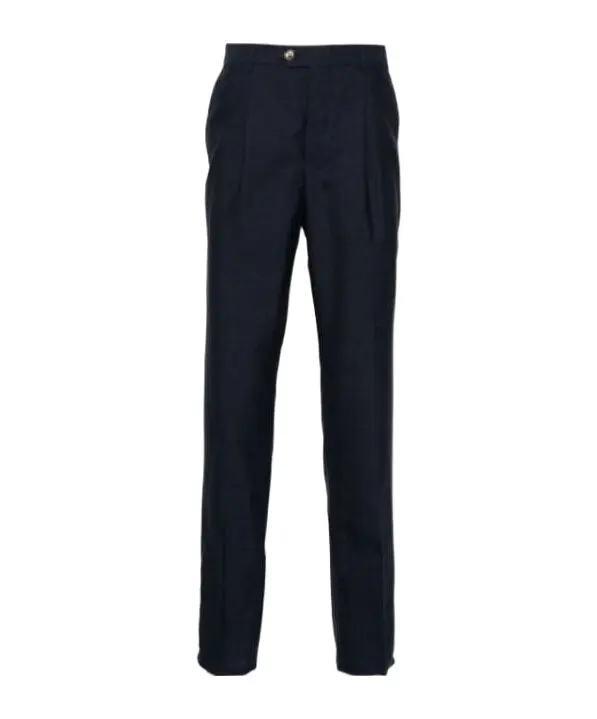 Brunello Cucinelli Pressed Crease Slim-fit Trousers - Black
