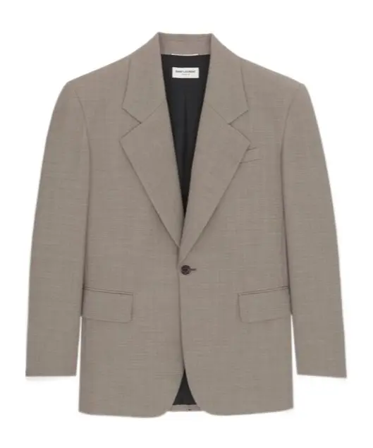 Saint Laurent Single-breasted Oversized Blazer - Nude