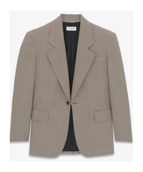 Saint Laurent Single-breasted Oversized Blazer - Nude