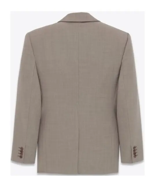 Saint Laurent Single-breasted Oversized Blazer - Nude