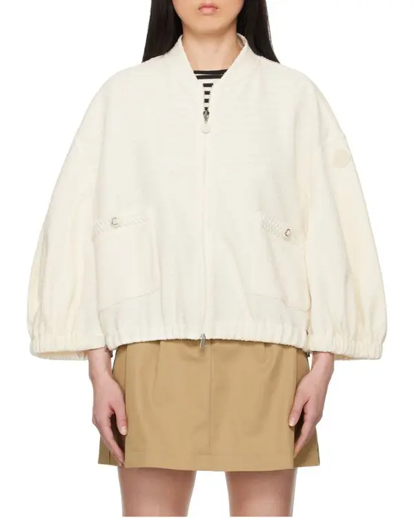Moncler 2-in-1 Bouclé Zip-up Cardigan