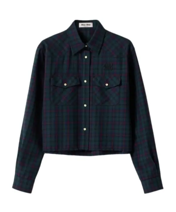 Miu Miu Checked Long Sleeve Shirt