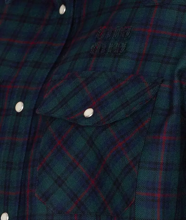 Miu Miu Checked Long Sleeve Shirt
