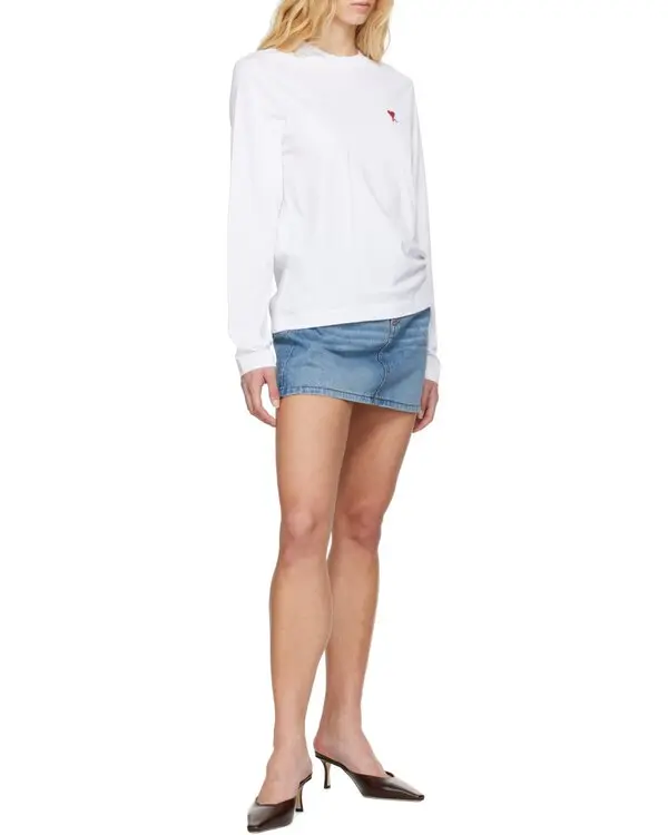 Ami Long Sleeve T-shirt With Logo - White