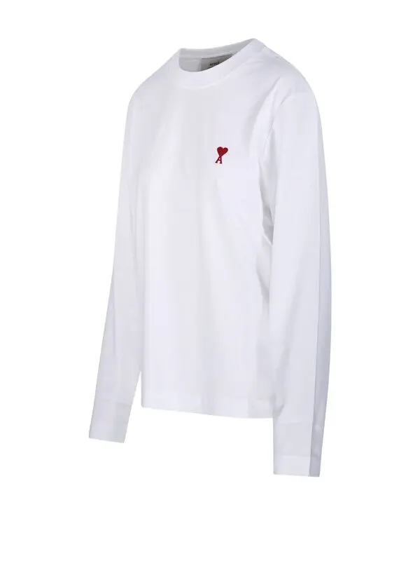 AMI Paris De Coeur Long Sleeve T-shirt - White