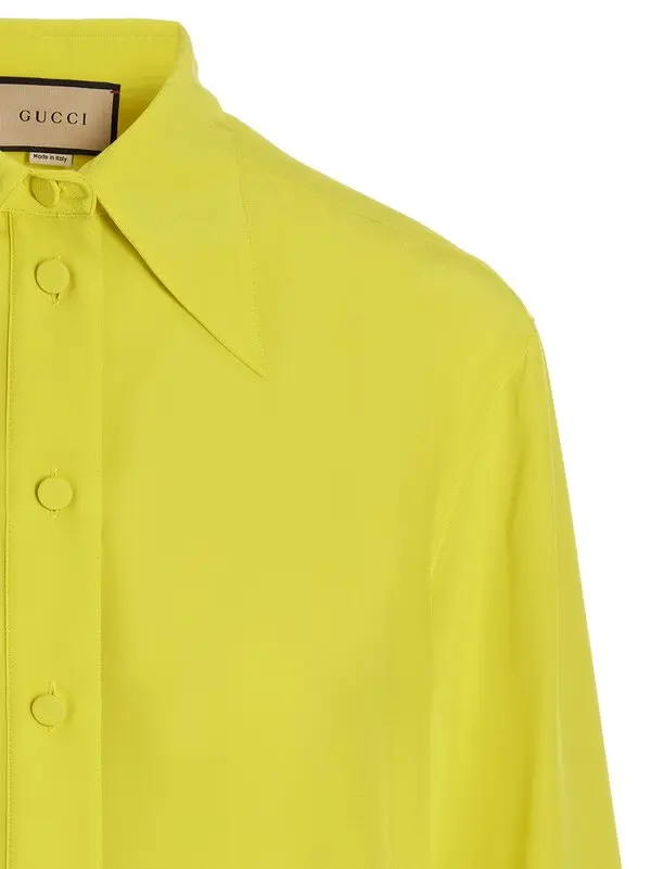Gucci Long Sleeve Shirt With Lapel Detail