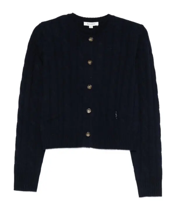 SPORTY  RICH Sporty & Rich Cable Knit Buttoned Cardigan
