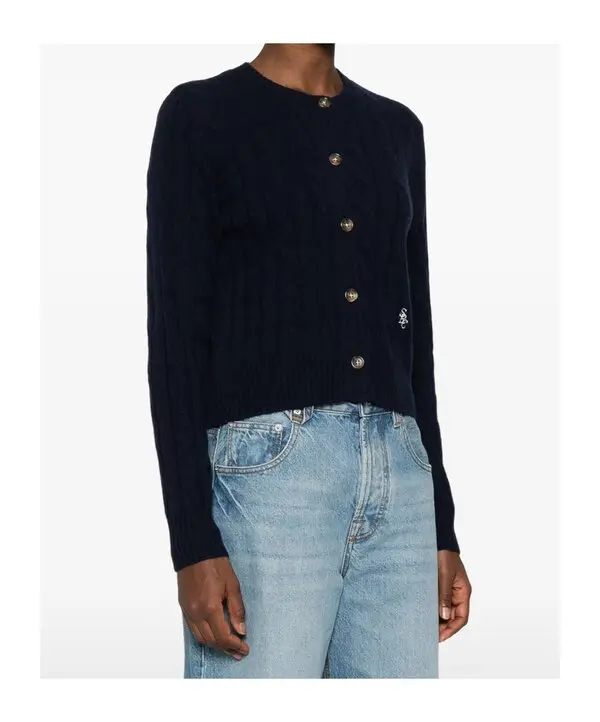 SPORTY  RICH Sporty & Rich Cable Knit Buttoned Cardigan
