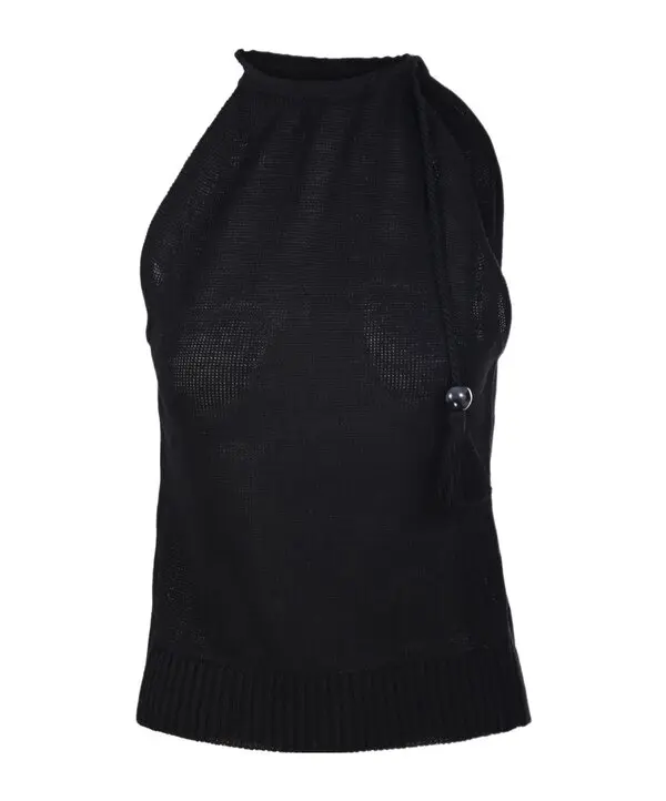 Max Mara Sleeveless Knitted Top With Tassel Detail