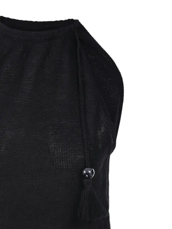 Max Mara Sleeveless Knitted Top With Tassel Detail