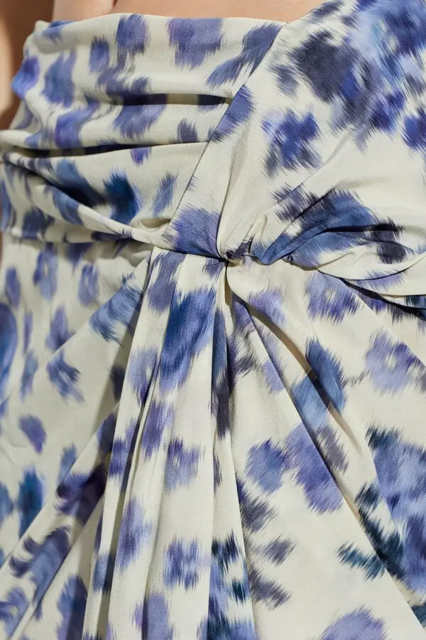 Isabel Marant Étoile Floral Print Knot Detail Mini Skirt - White