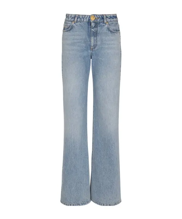 Balmain Logo Patch Straight-leg Jeans