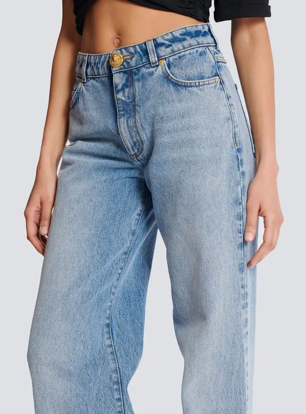Balmain Logo Patch Straight-leg Jeans