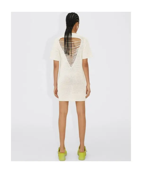 Bottega Veneta Crocheted Cut-out Mini Dress - White