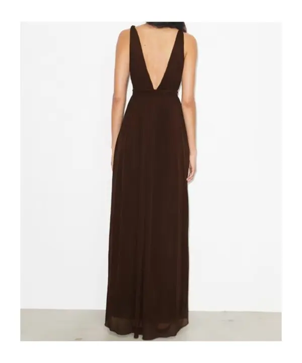 Tory Burch V-neck Viscose Maxi Dress - Dark Cocoa