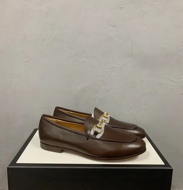 Gucci Jordaan Horsebit Loafers - Brown